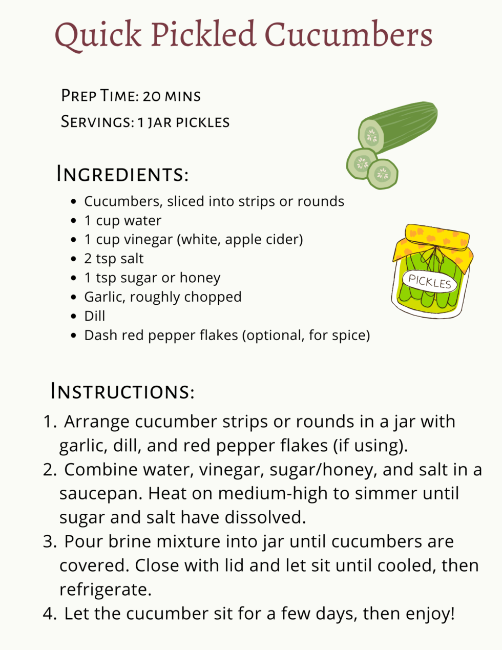 » Quick Pickled Cucumbers
